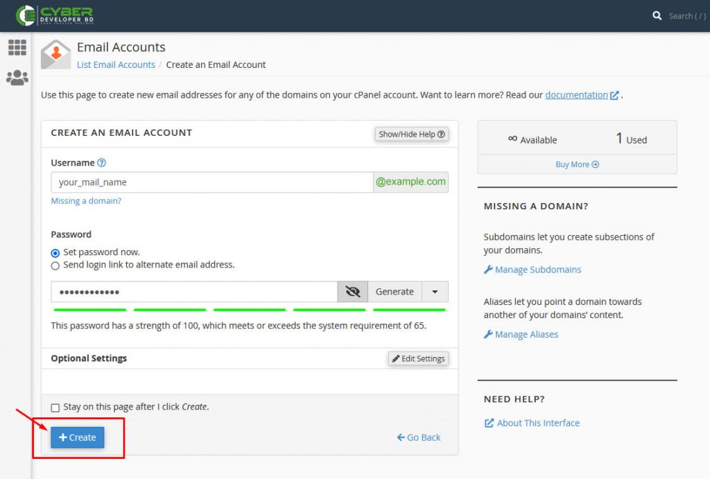 How To Create Email Accounts From Cpanel Cyber Developer Bd Support